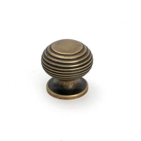 Burnished Brass Beehive Cabinet Knob 30mm | Yester Home