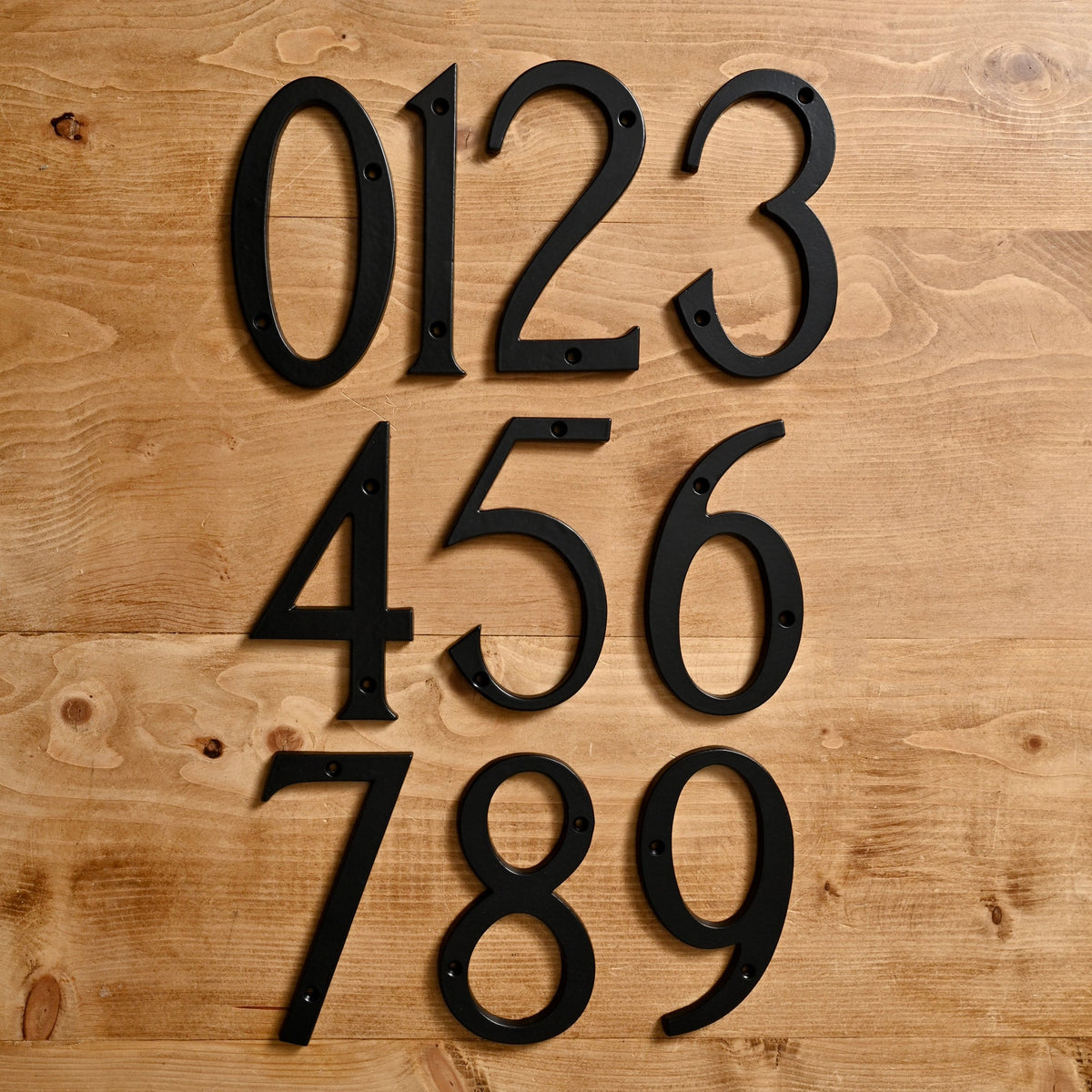 6" Black Cast Iron House Numbers | Face Fixing | Yester Home
