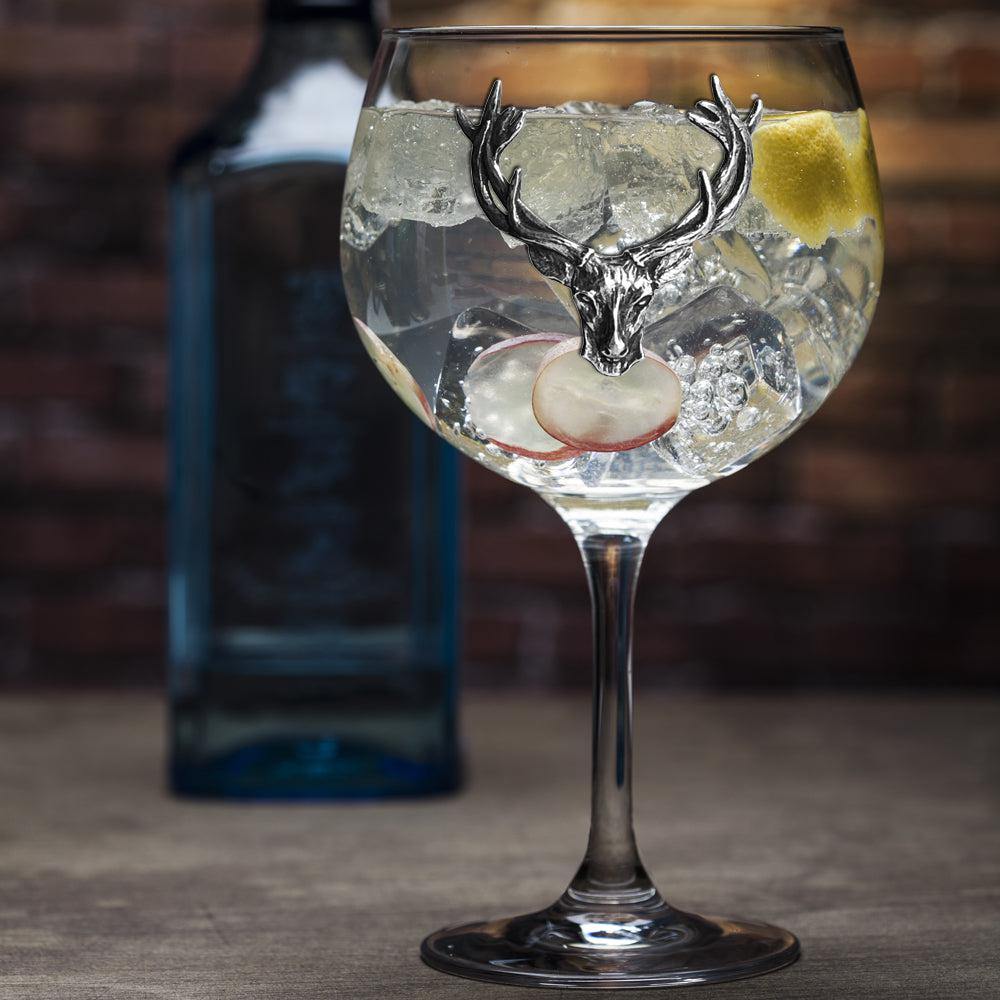 620ml Pewter Stag Head Gin Glass | Yester Home