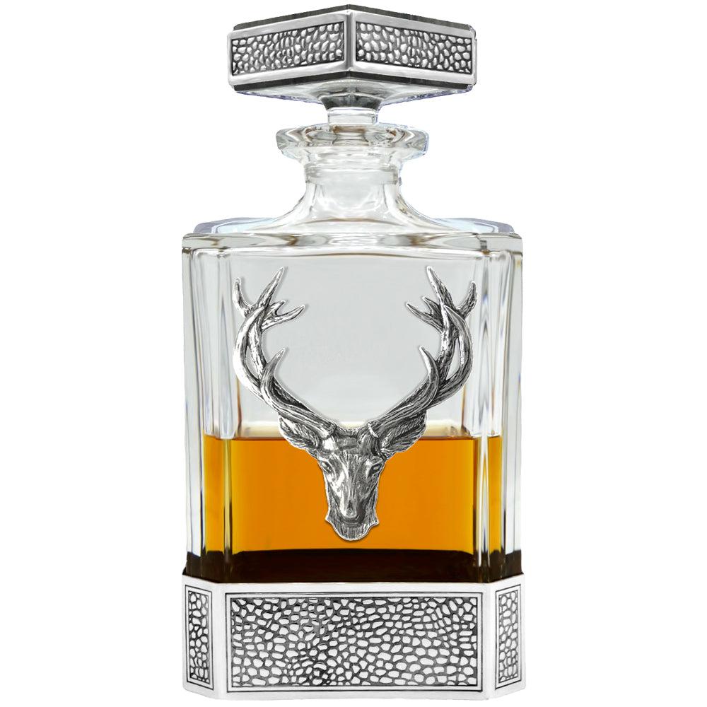 650ml Regal Stag Rectangular Pewter Decanter | Yester Home