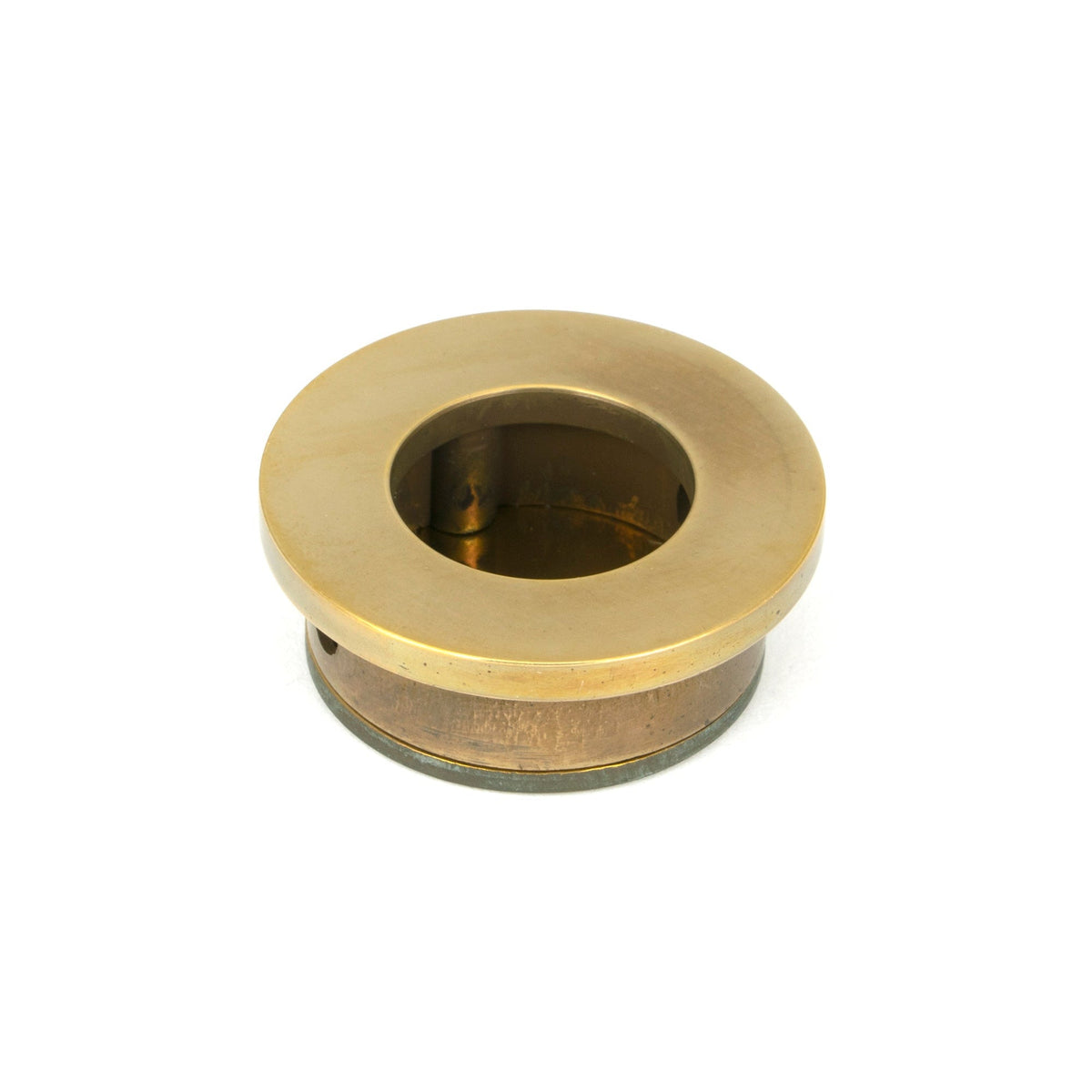 Aged Brass 34mm Round Finger Edge Pull | From The Anvil | Yester Home
