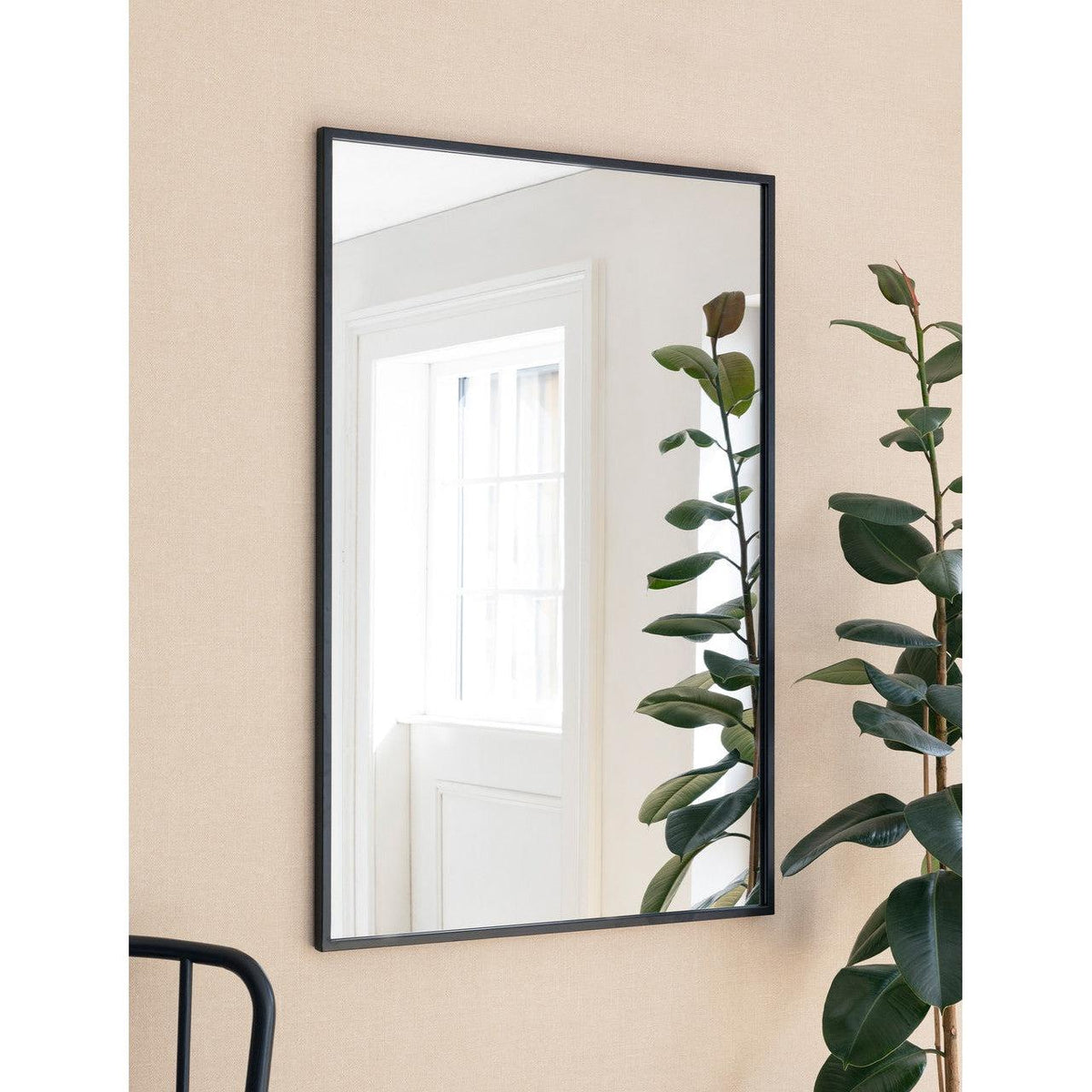 Avening Rectangular Wall Mirror 120x80cm in Black - Iron – Yester Home