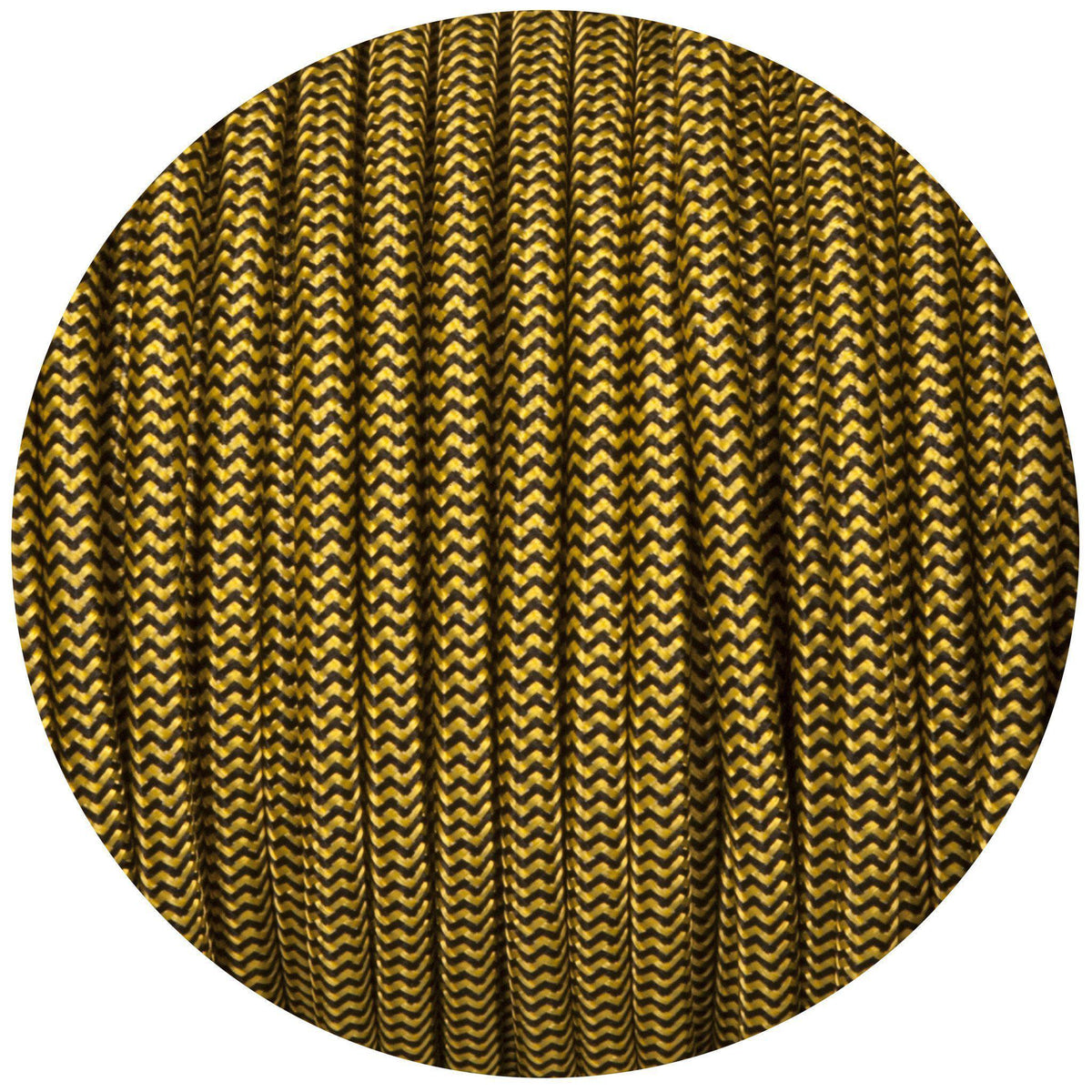 Black & Yellow Round Fabric Braided Cable | Yester Home