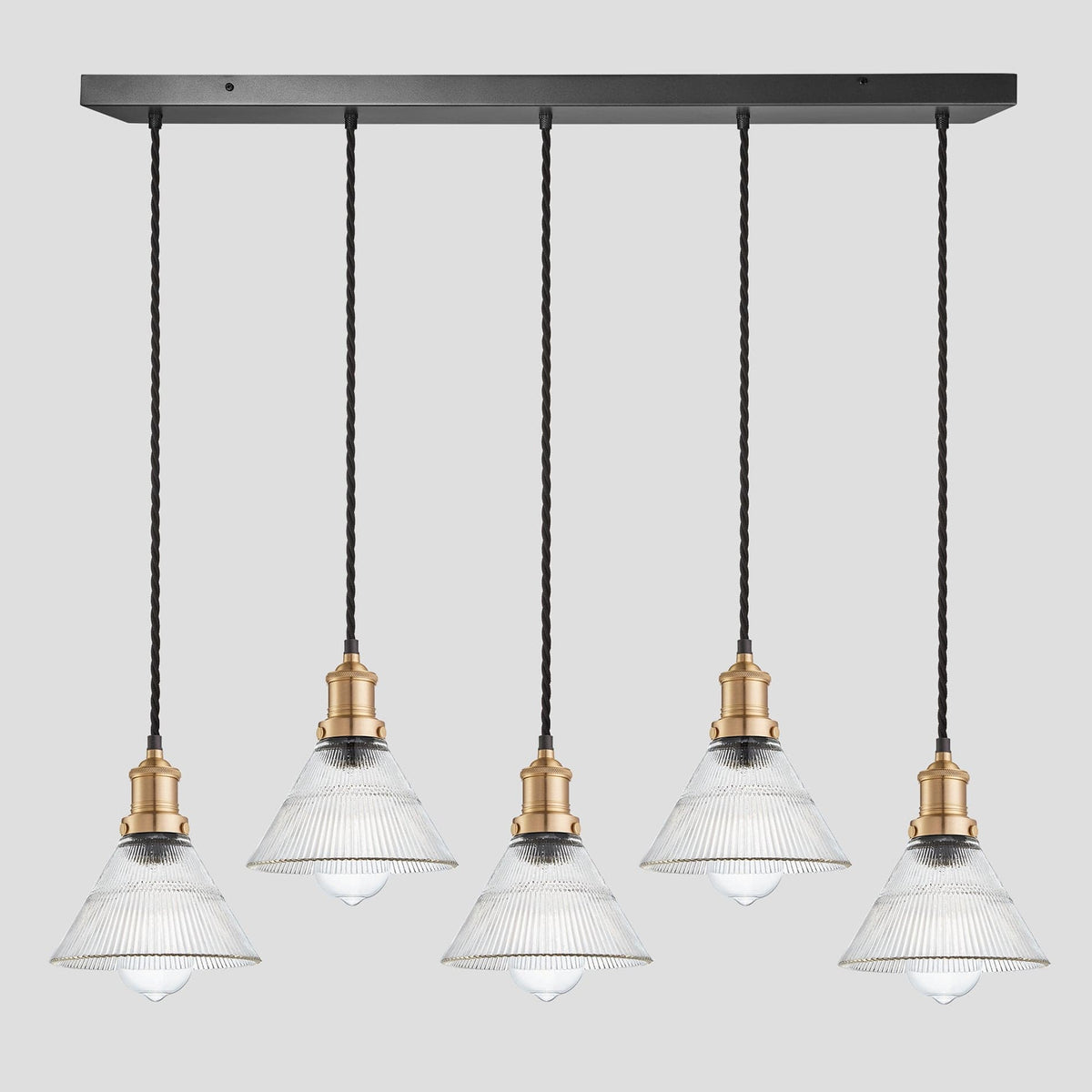 Brooklyn Glass Funnel 5 Wire Cluster Lights - 7 inch | Yester Home