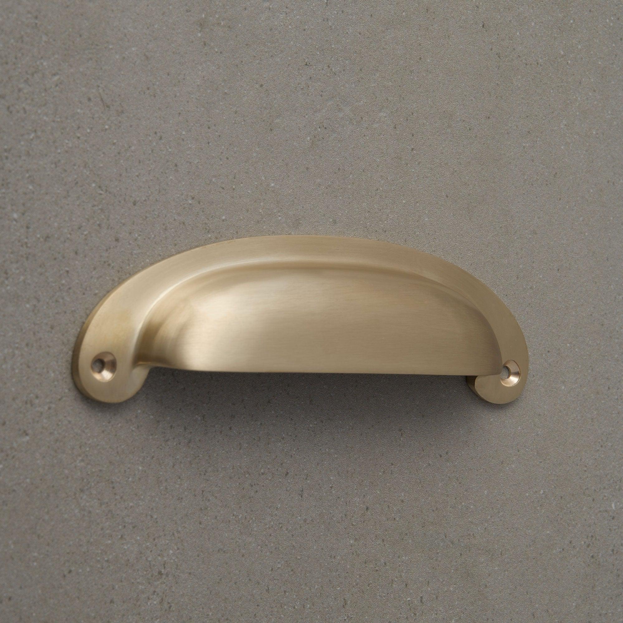 Classic Brushed Satin Brass Cupboard Handles | Unlacquered | Yester Home