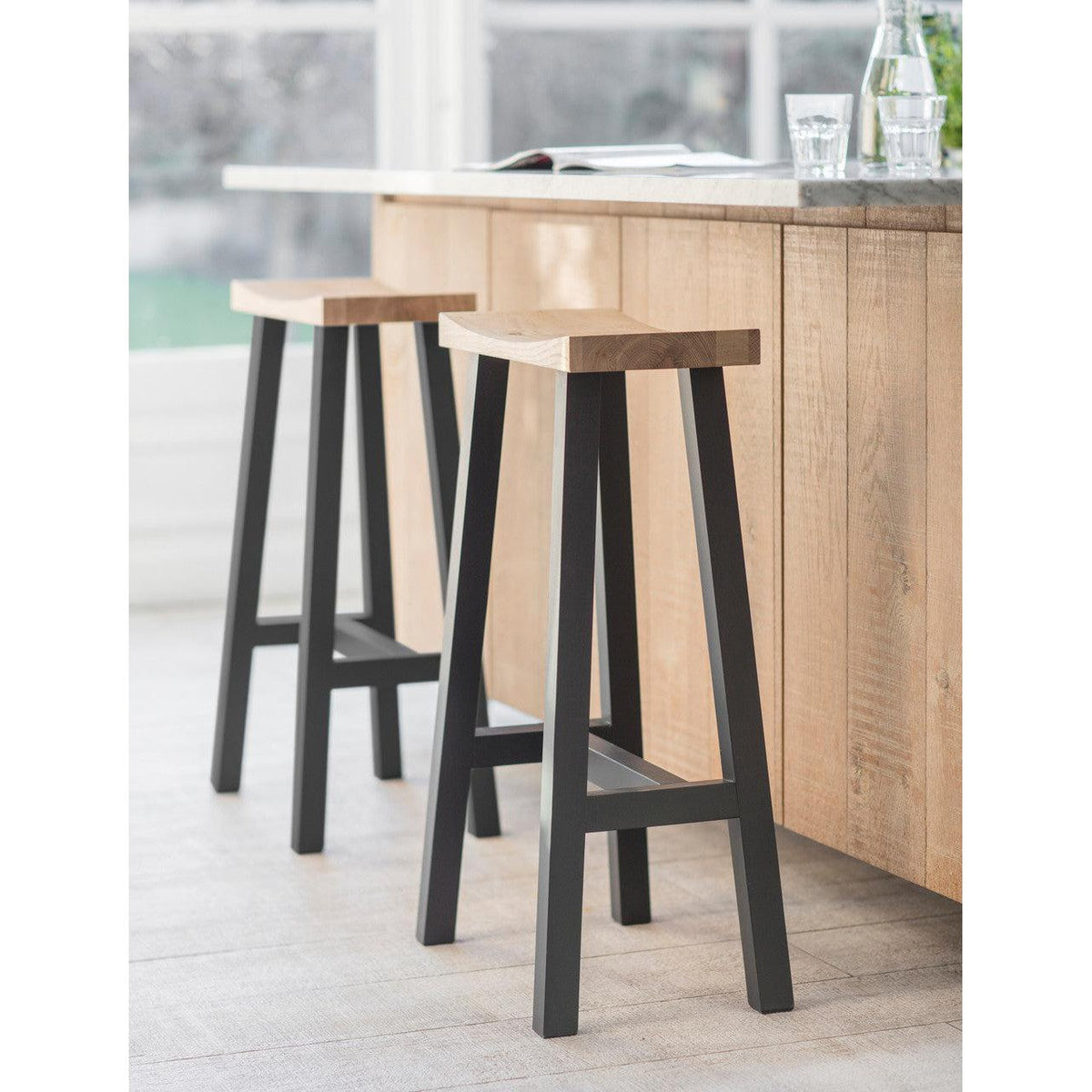 Clockhouse Bar Stool | Carbon & Natural | Yester Home
