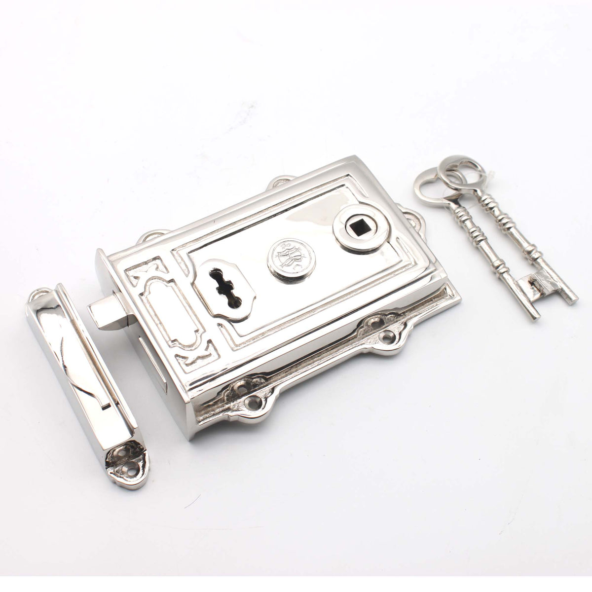 Davenport Rim Lock Polished Nickel | Yester Home