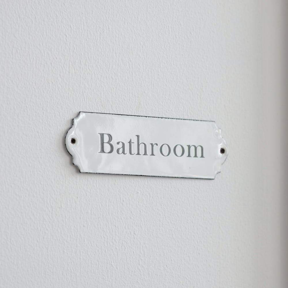 Enamel Bathroom Door Sign | Yester Home