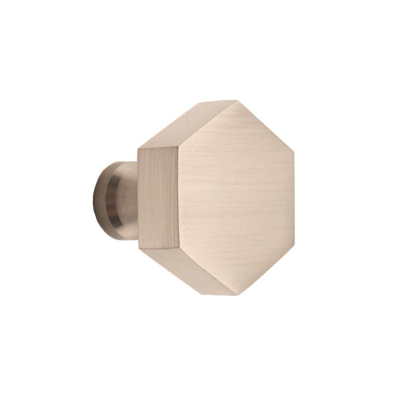 Hexagonal Cupboard Knob Satin Silver | Yester Home