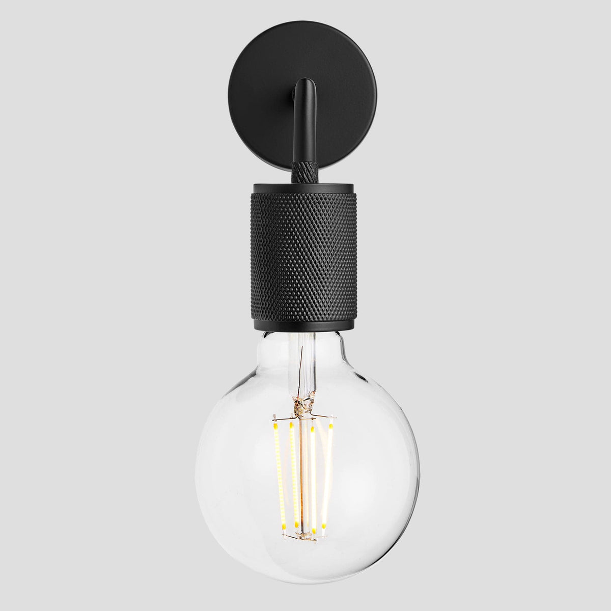 Knurled Edison Wall Light - Black | Yester Home
