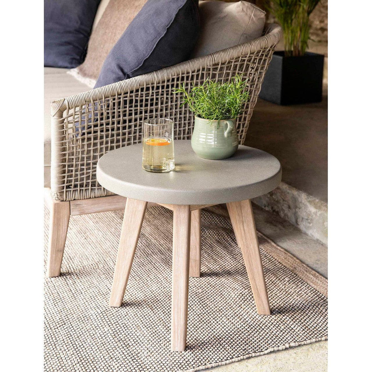 Lynton Round Side Table | Grey | Yester Home