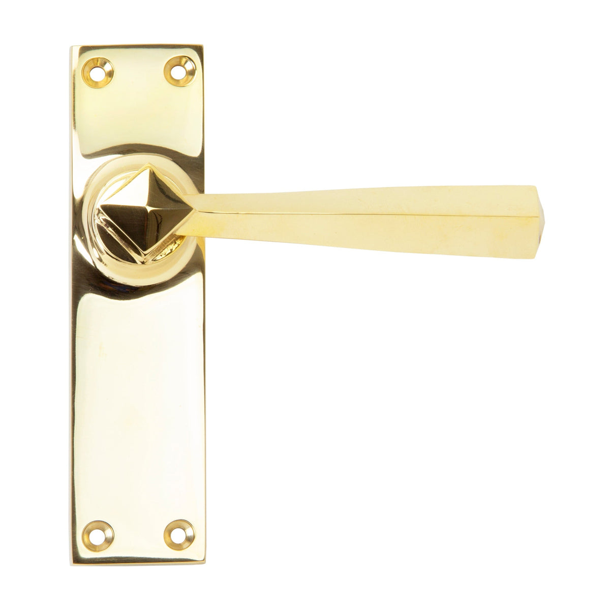 Polished Brass Straight Lever Latch Set | From The Anvil | Yester Home