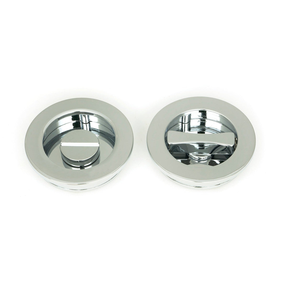 Polished Chrome 60mm Plain Round Pull - Privacy Set | From The Anvil ...
