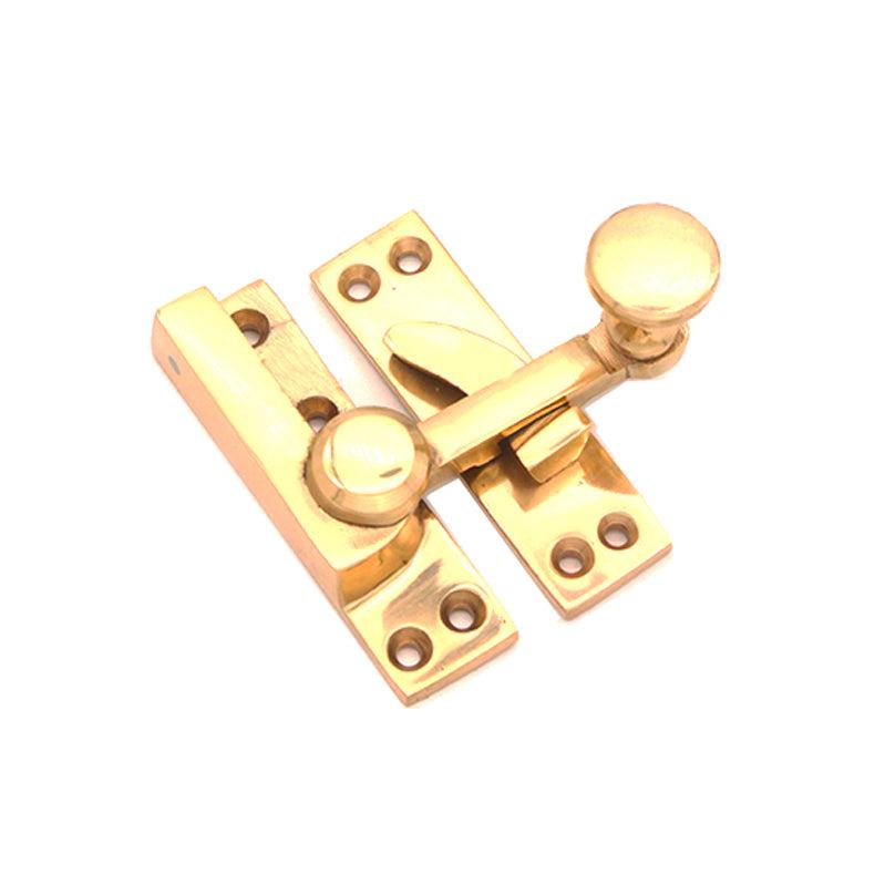 Quadrant Sliding Arm Fastener Polished Brass | Yester Home