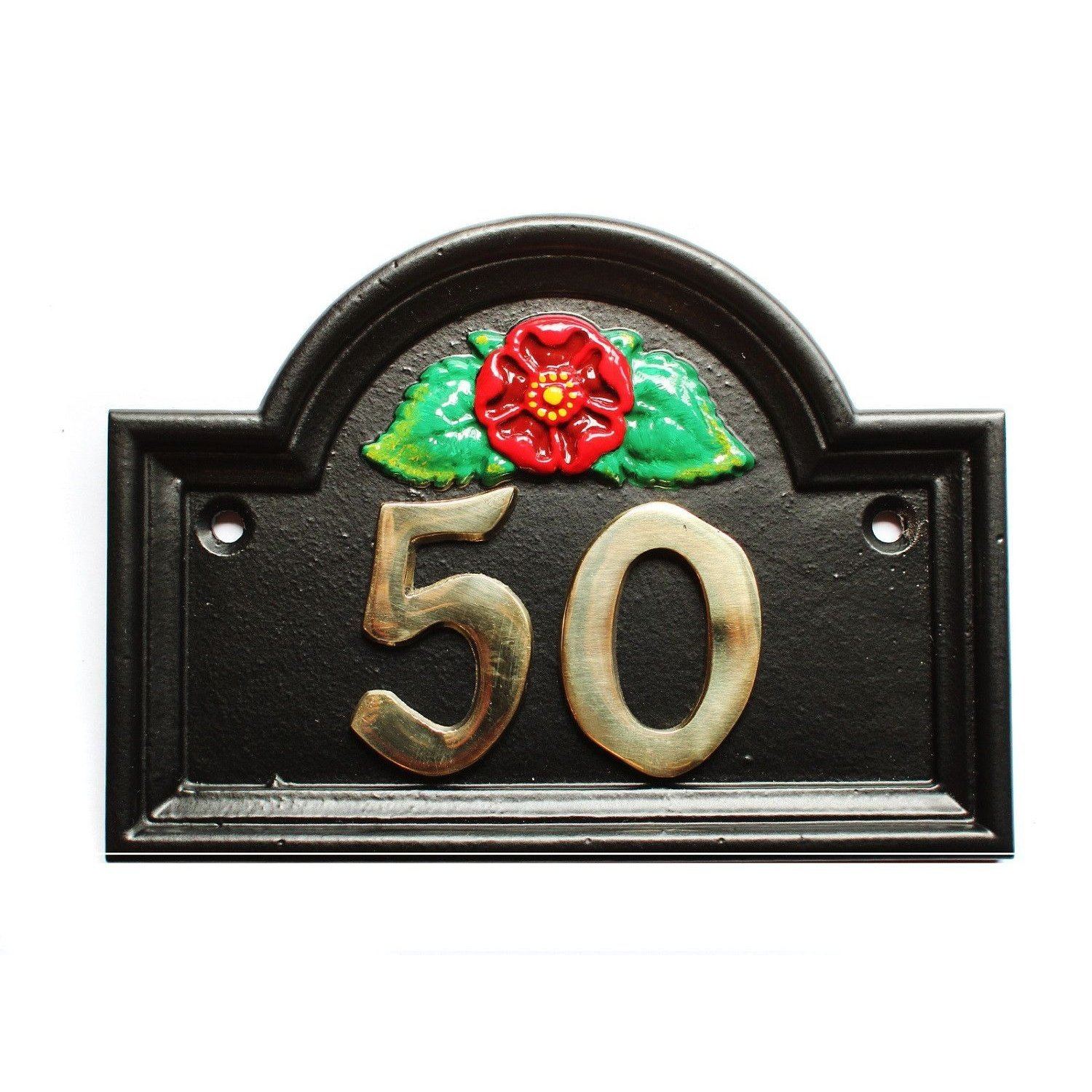 Traditional Antique Brass Number Sign | Yester Home