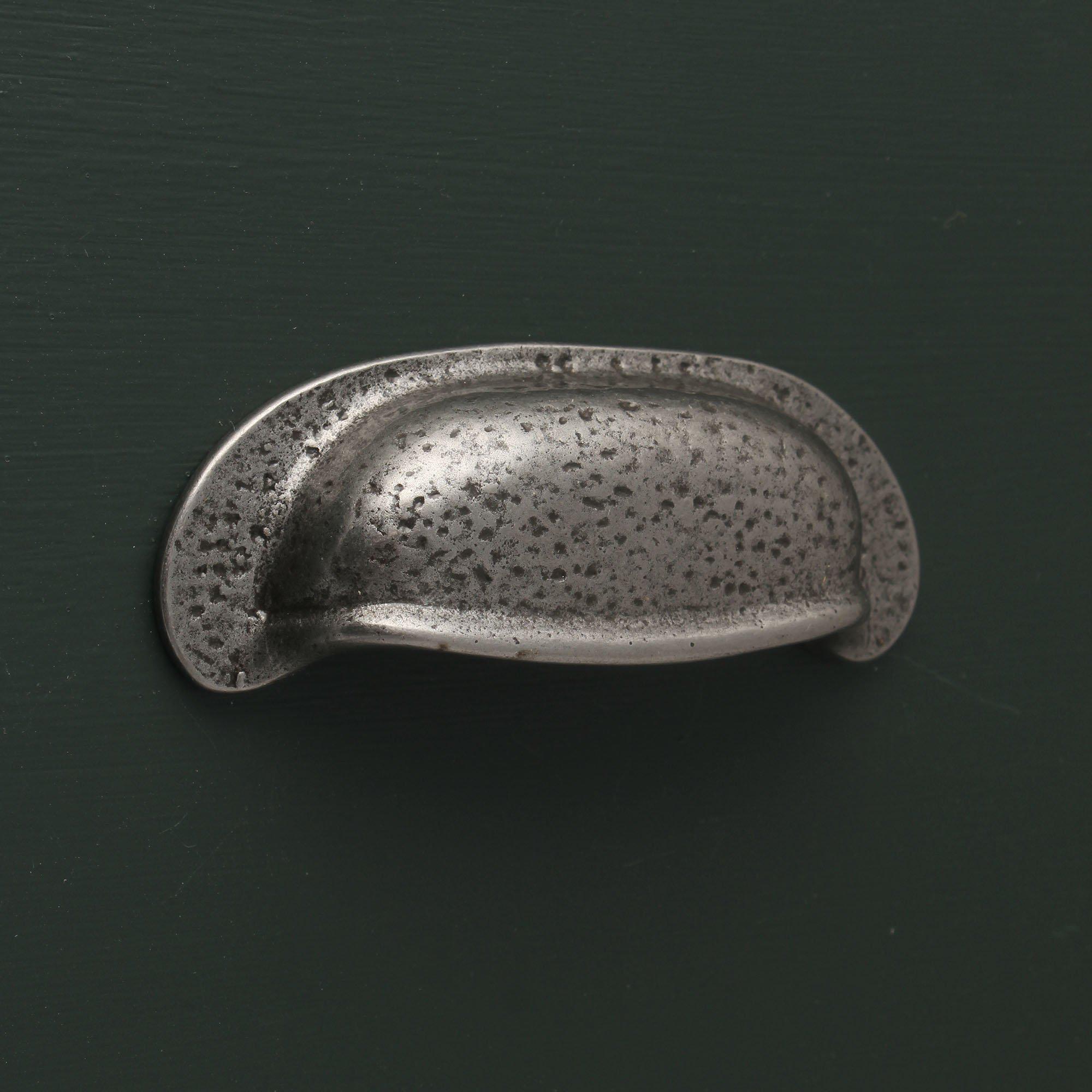 Warwick Mottled Cast Iron Cup Pull Handle | Yester Home